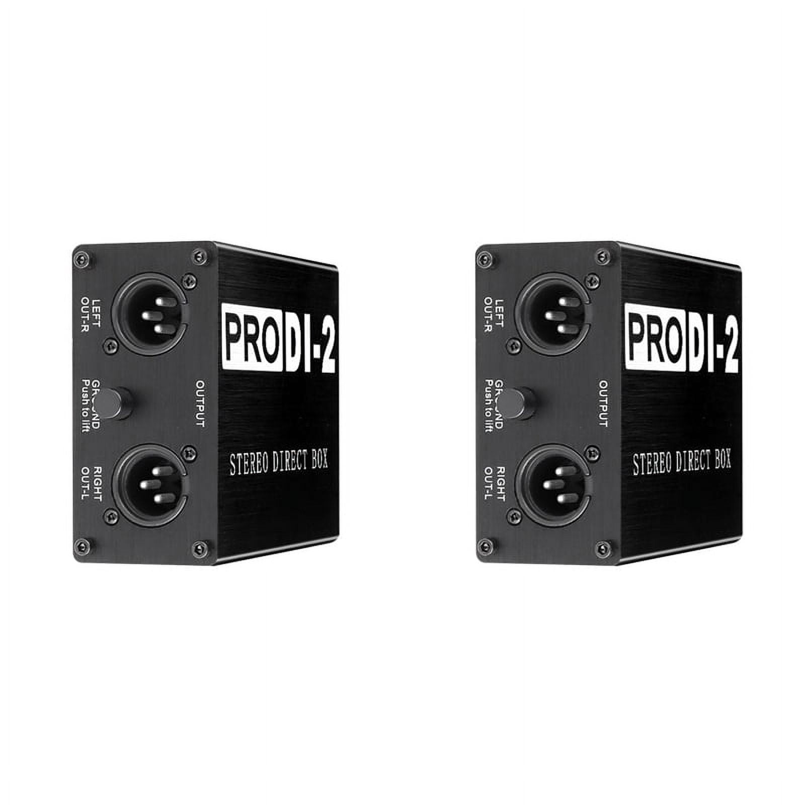 2X ProDI-2 Passive Stereo Direct Box Audio DI Box Direct Injection Box Low Noise Guitar Bass DI ...