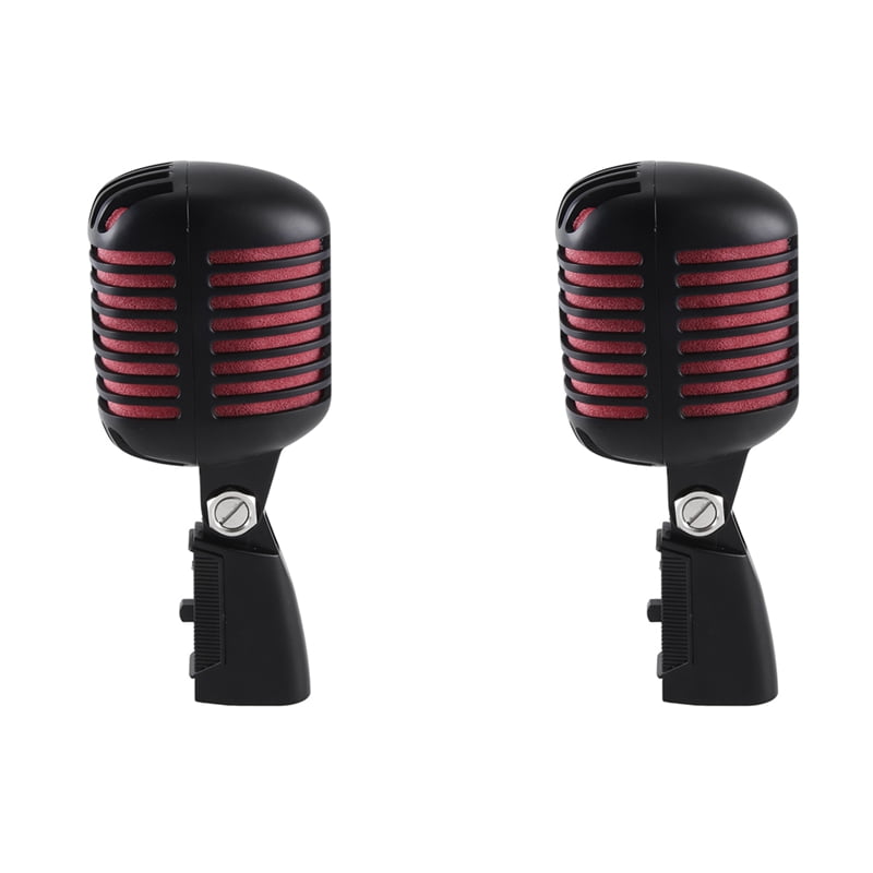 2X Professional Classic Retro Dynamic Vocal Microphone,Metal Swing Mic ...