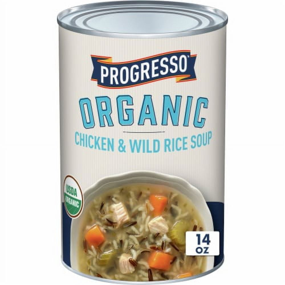 2X-Progresso Organic Chicken & Wild Rice Canned Soup - 14 oz - Walmart.com
