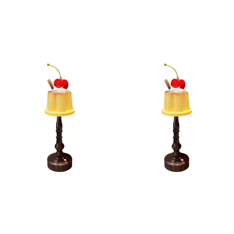 2X Pudding Night Light LED Table Lamp Desk Bedside Bedroom Bar Room ...