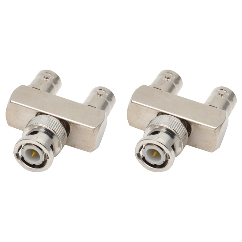 2X Pure Copper Connector BNC Three-Way One Male to Two Female Y-Type BNC Male to Female BNC-JKK ...