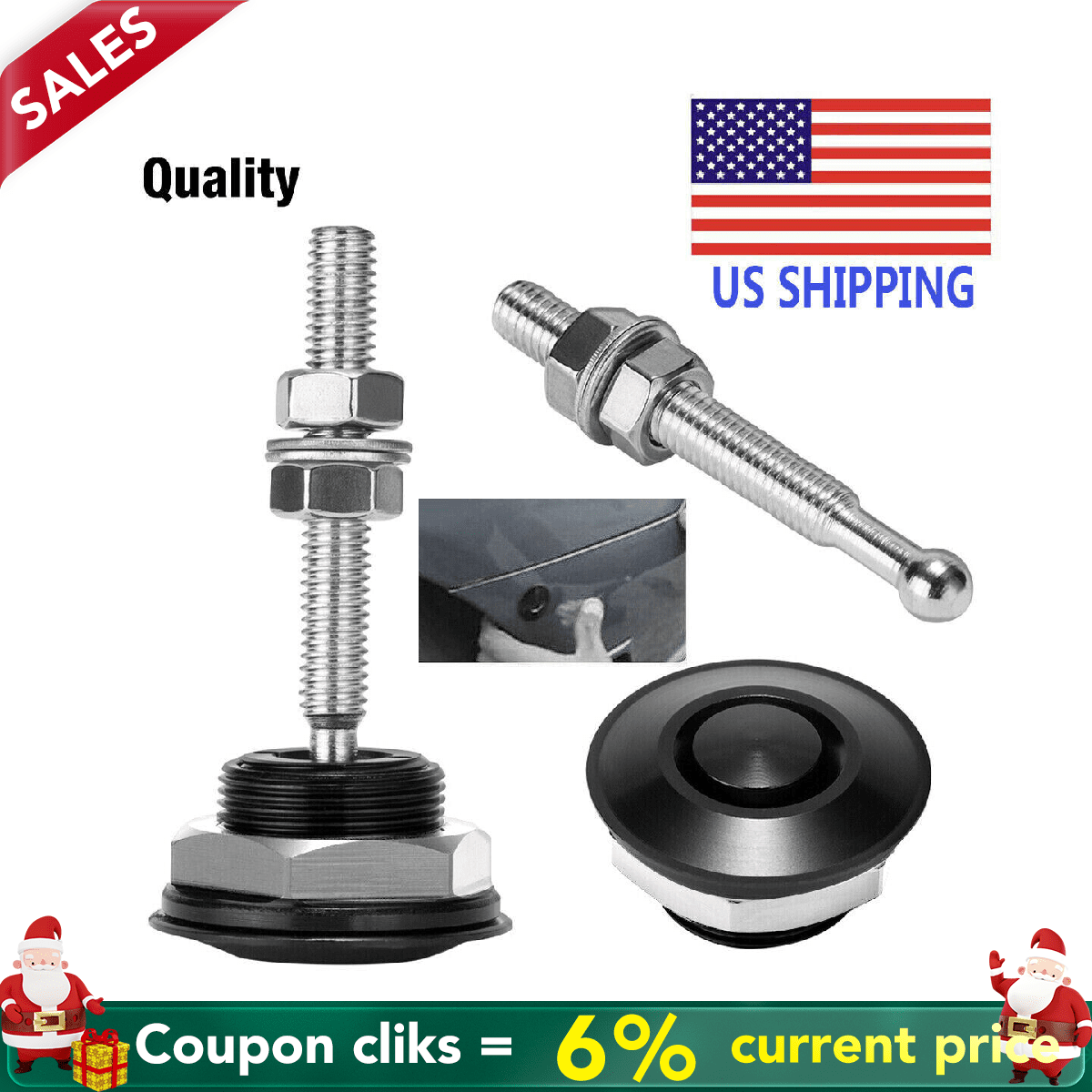 2X Push Button Quick Release Hood Bonnet Pins Lock Clip Car Bumper ...