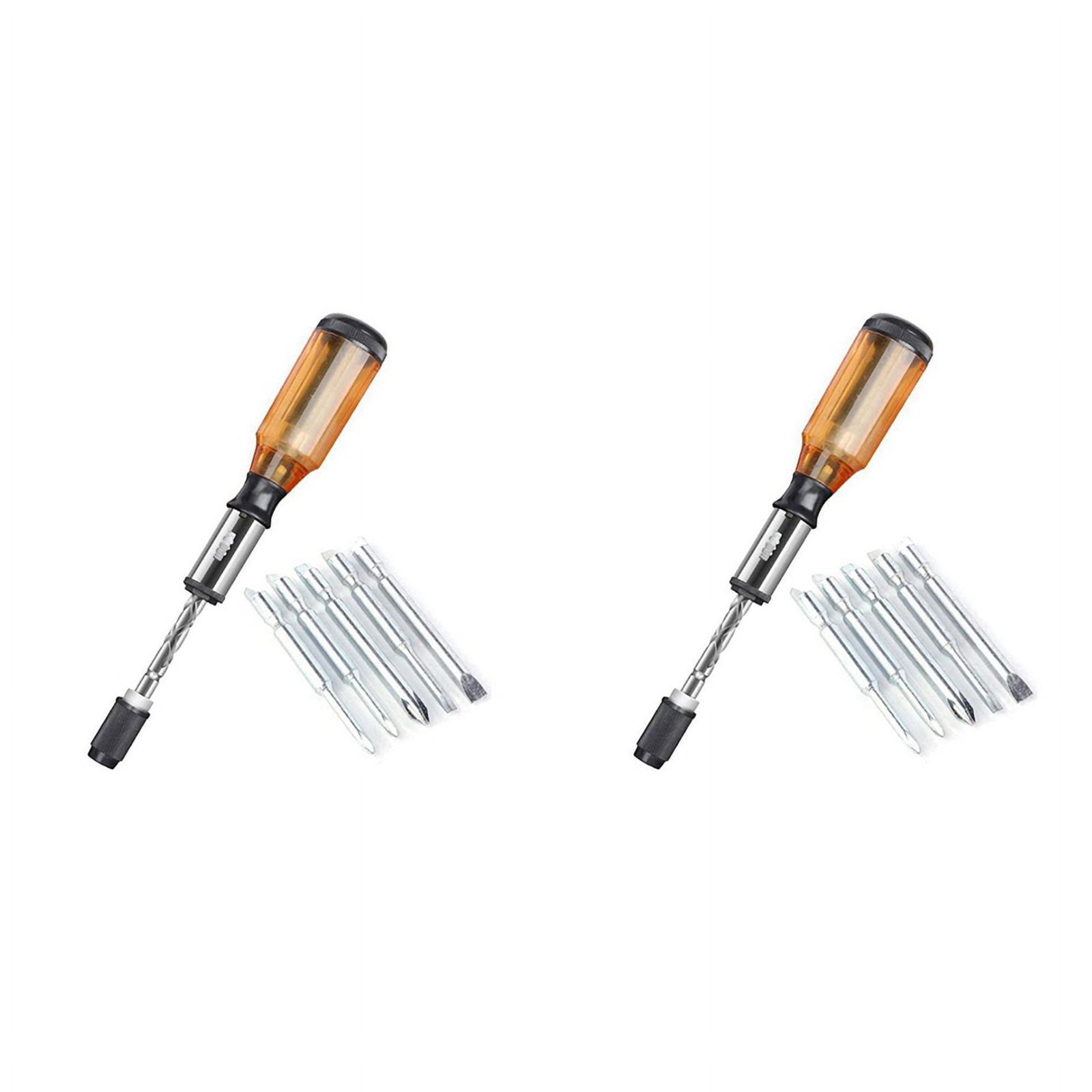 2X Push Pull Ratchet Screwdriver Set 5 in 1 Screwdriver Bit Set Sleeve ...