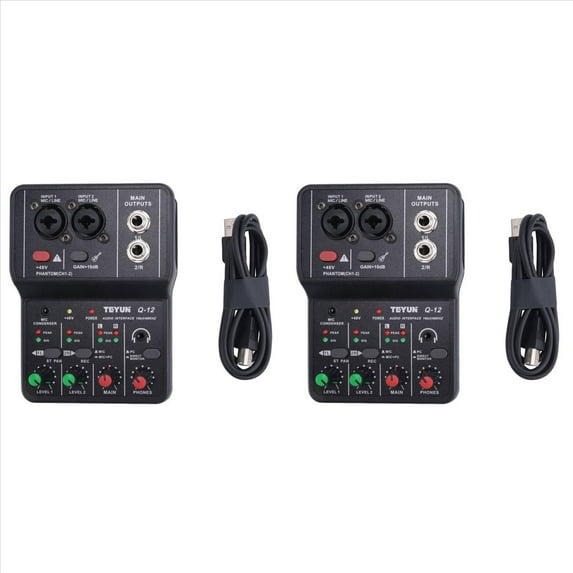 2X Q-12 Sound Card Audio Mixer Sound Board Console Desk System ...