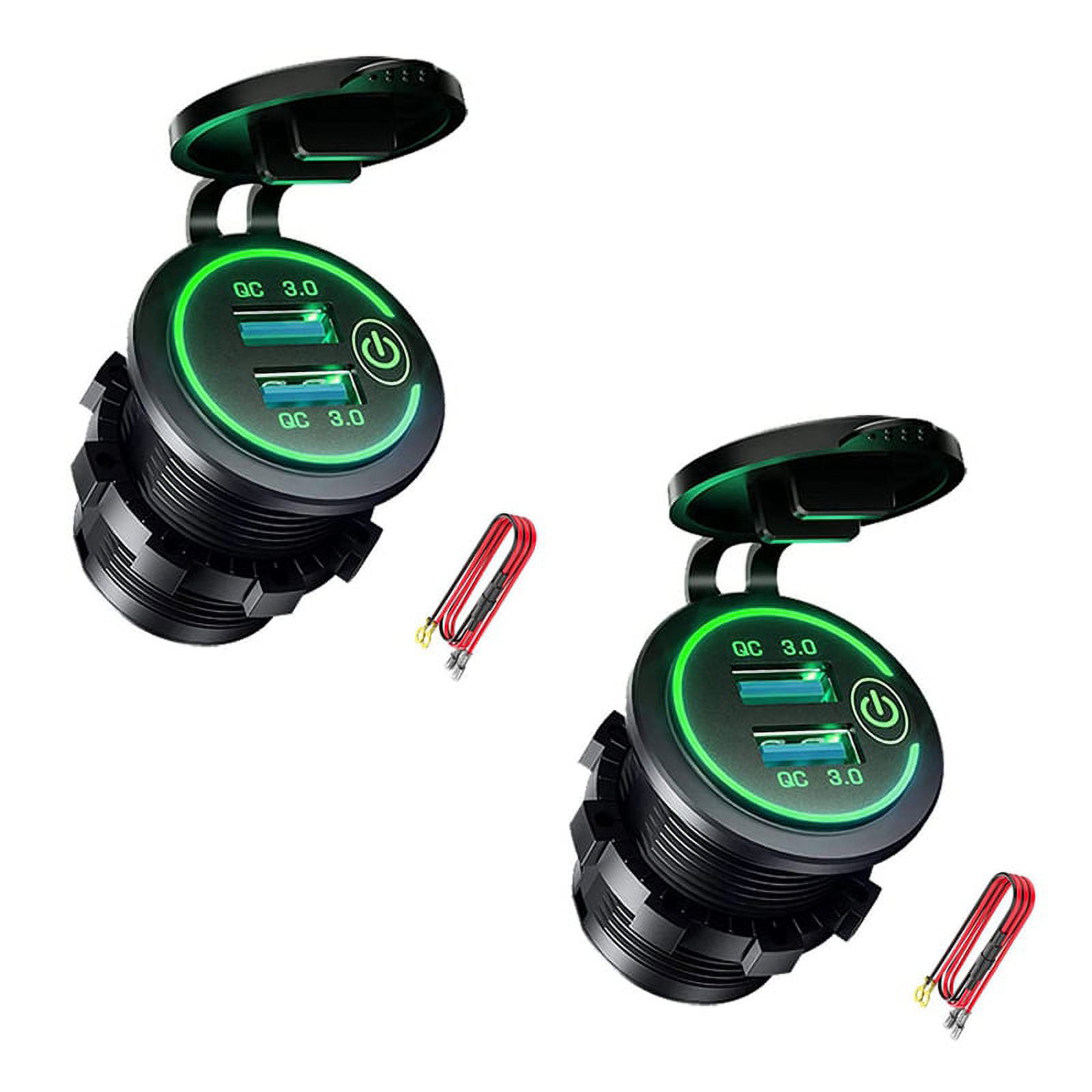 2X QC 3.0 Dual USB Charger Socket,Waterproof 12V/24V USB Outlet with ...