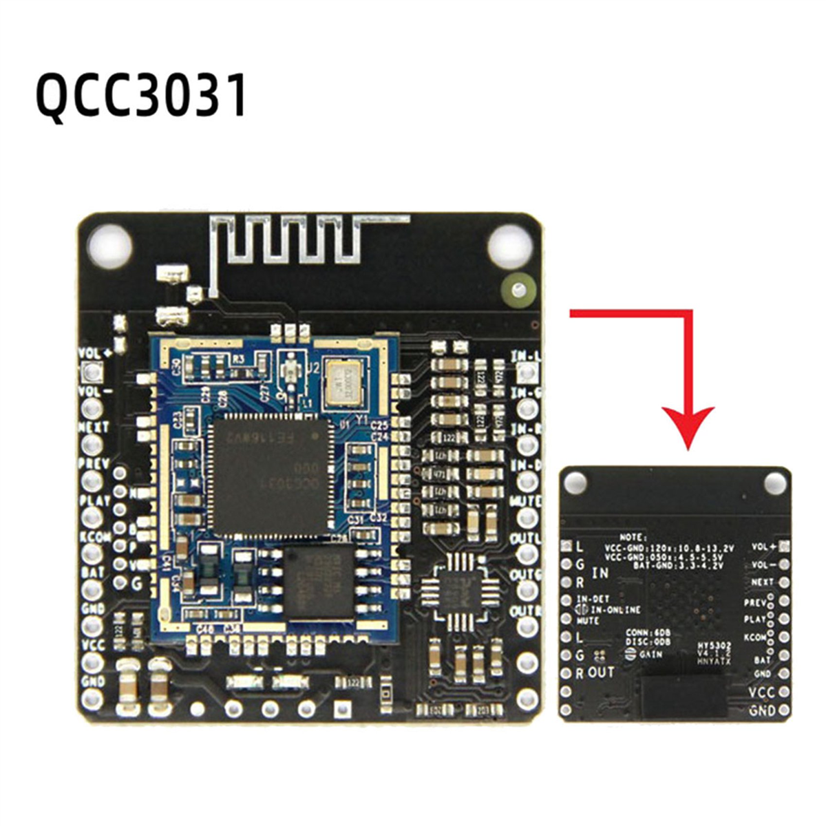 2X QCC3031 APTXHD Module Audio Input LINE-in Lossless HiFi Bluetooth 5. ...