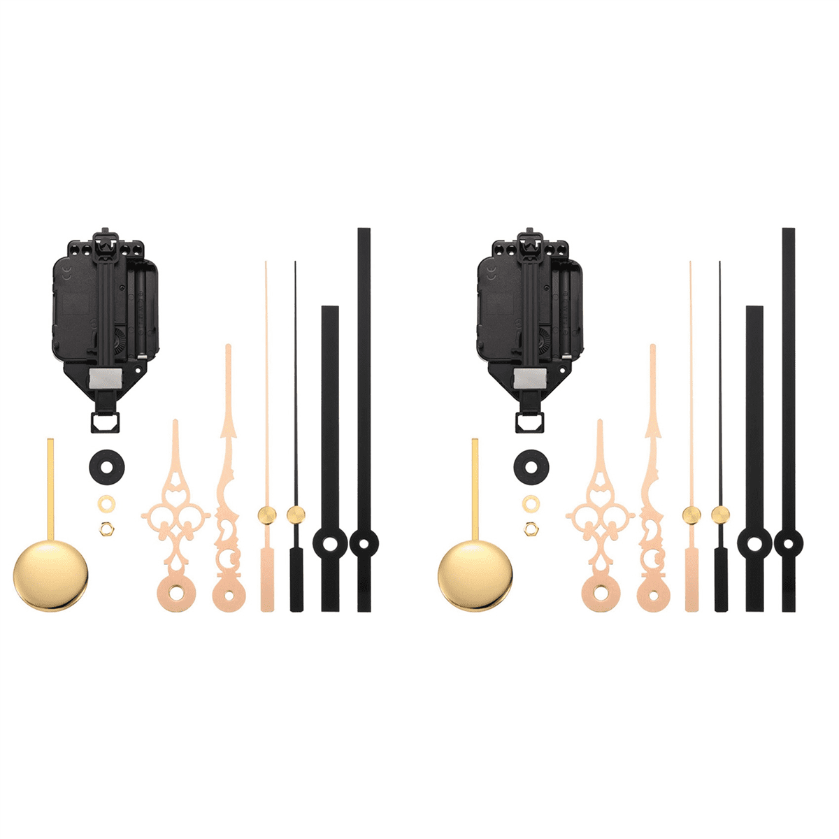 2X Quartz Pendulum Clock Movement DIY Kit with 4 Pairs Hands Pendulum ...
