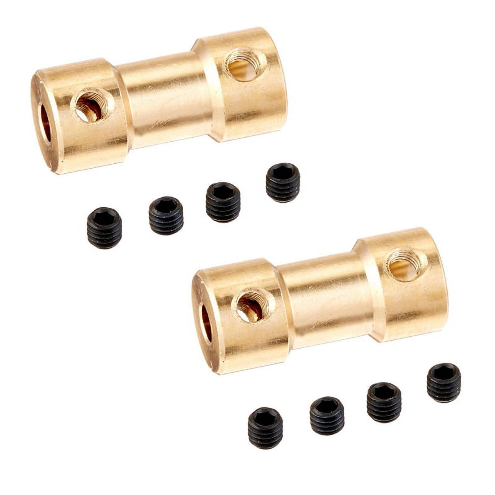 2X RC Airplane 3mm to 5mm Brass Motor Coupling Shaft Coupler Connector ...