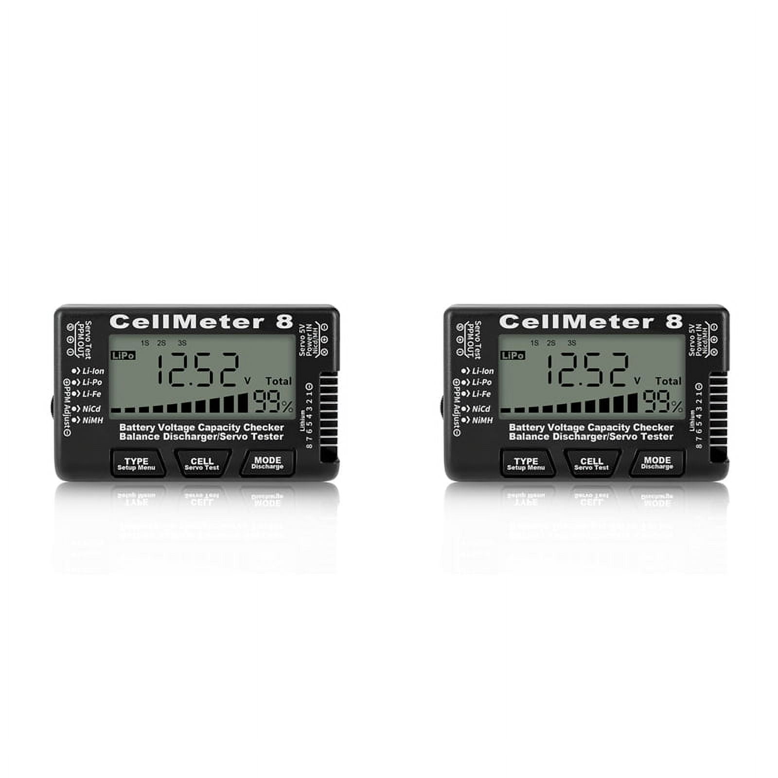 2X RC Cellmeter 8 Digital Battery Capacity Checker Controller Tester ...