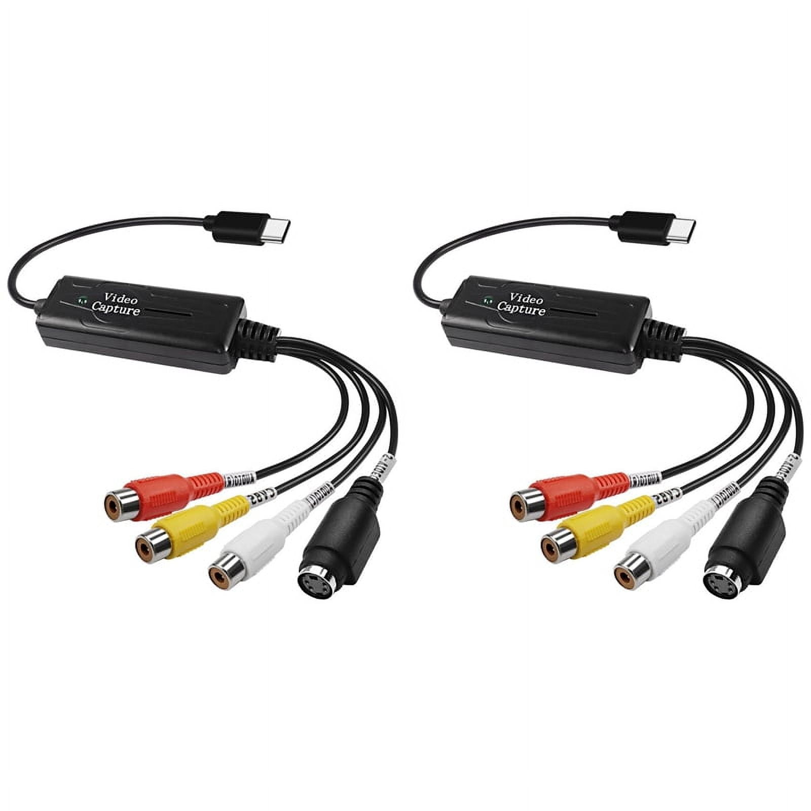 2X AV to USB C Converter Video Capture Card Adapter 1 Channel AV NTSC ...