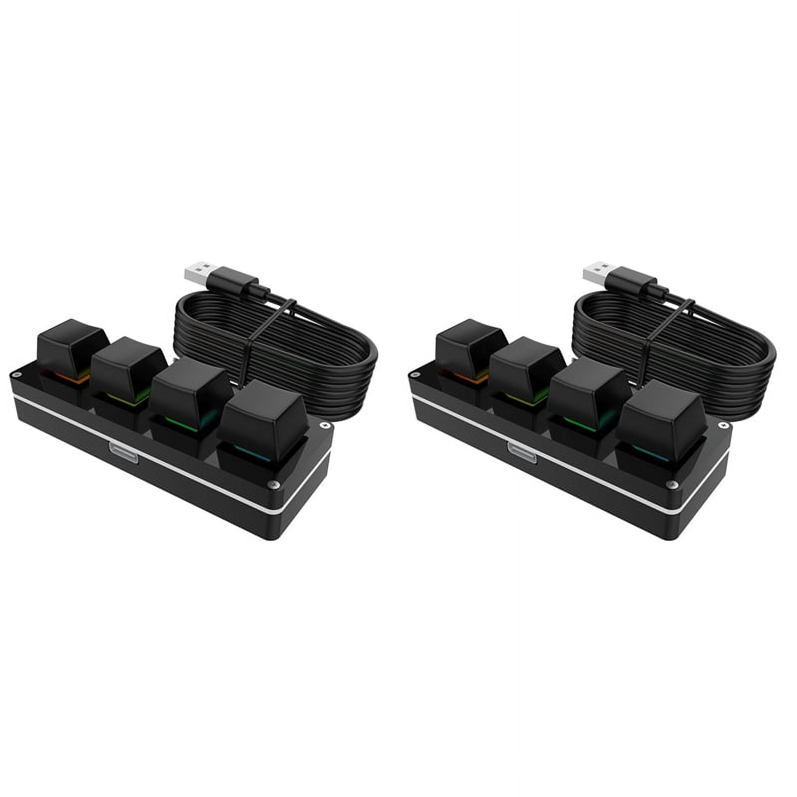 2X RGB 4 Keys Custom Keypad Macro Knob Gaming Programmable Mechanical Hot Swap Keyboard for ...