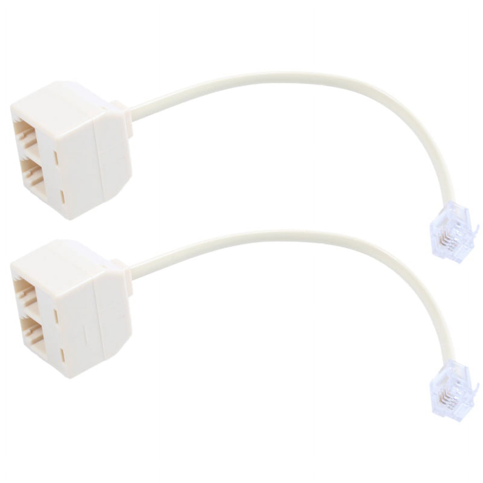 2X RJ 11 6P 4 C Connector 2 X Jack Port M / F Splitter Phone Adapter ...