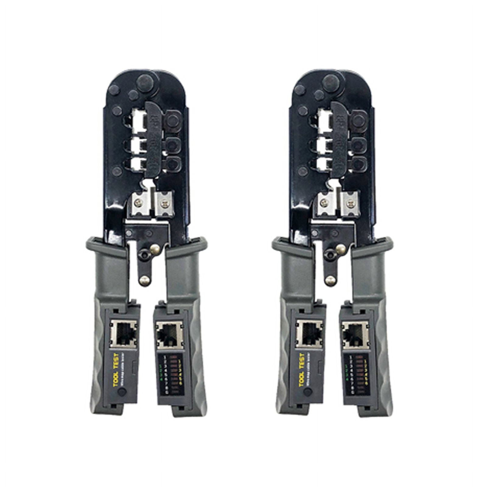 2X RJ45 Crimper Network Lan Cable Tester Cutting Tool for Cat7 Cat6 ...