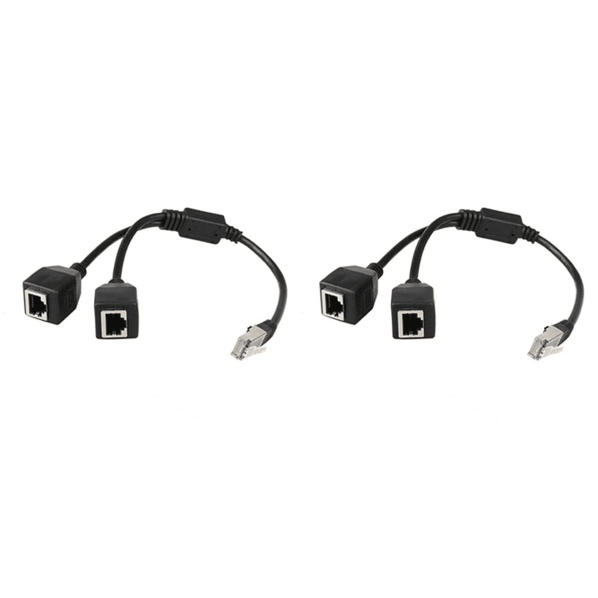 2X RJ45 Ethernet Splitter Cable,1 Male to 2 Female Connector Cable ...