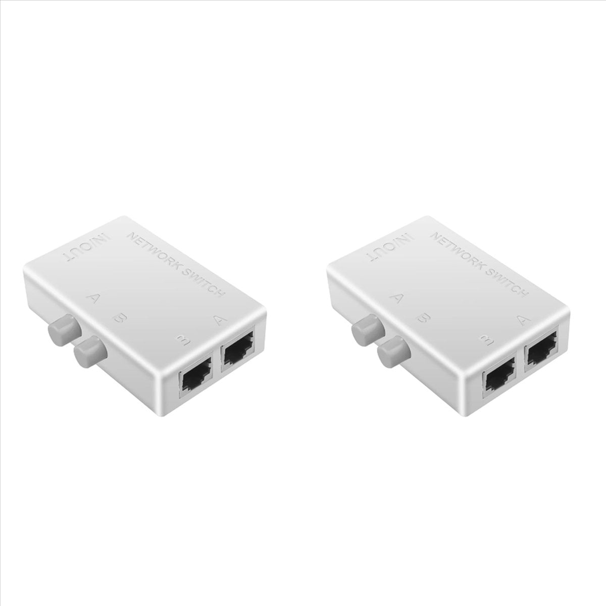 2X RJ45 Network Switch 2 Port LAN Ethernet Box Switcher Splitter Dual ...