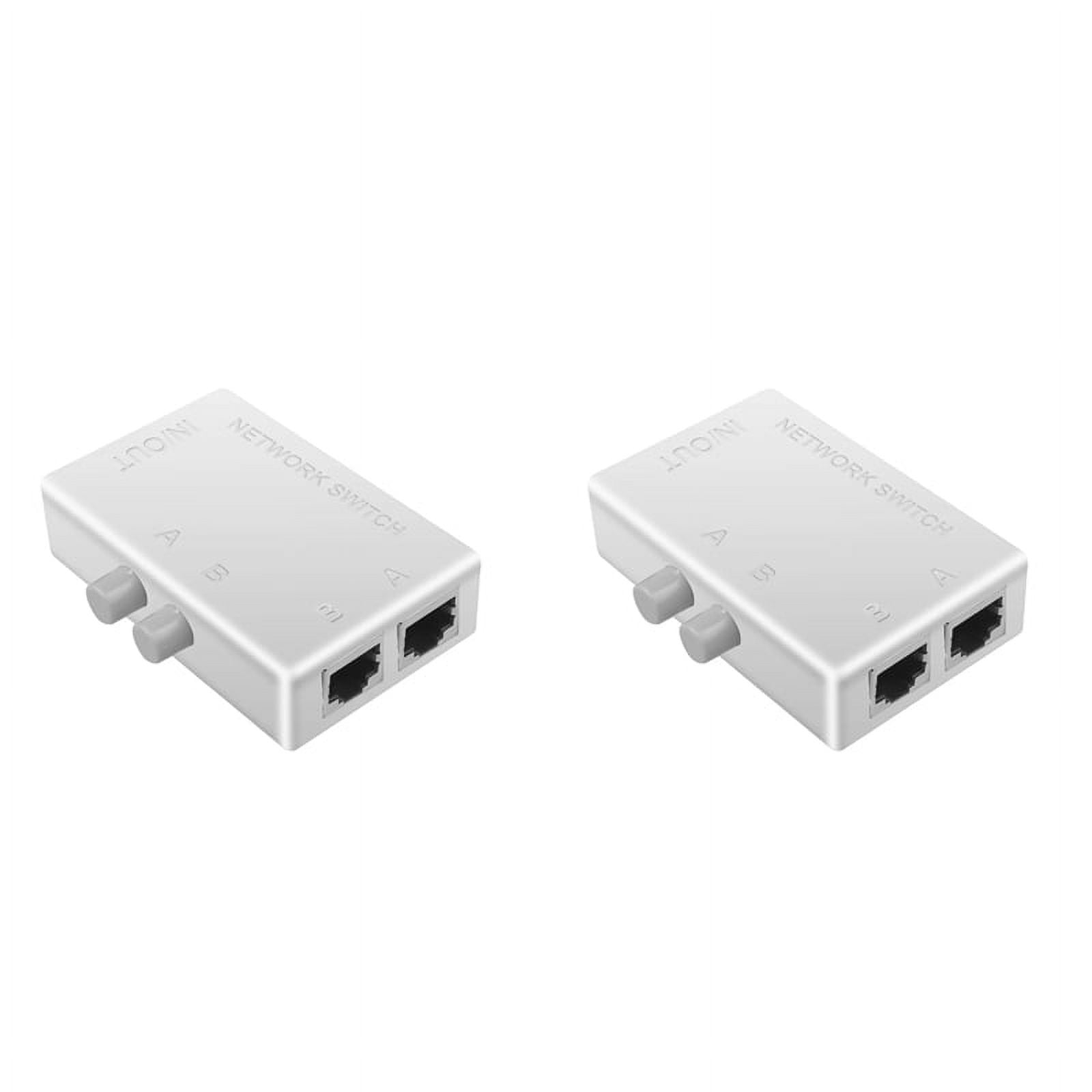 2X RJ45 Network Switch 2 Port LAN Ethernet Network Box Switcher RJ45 ...