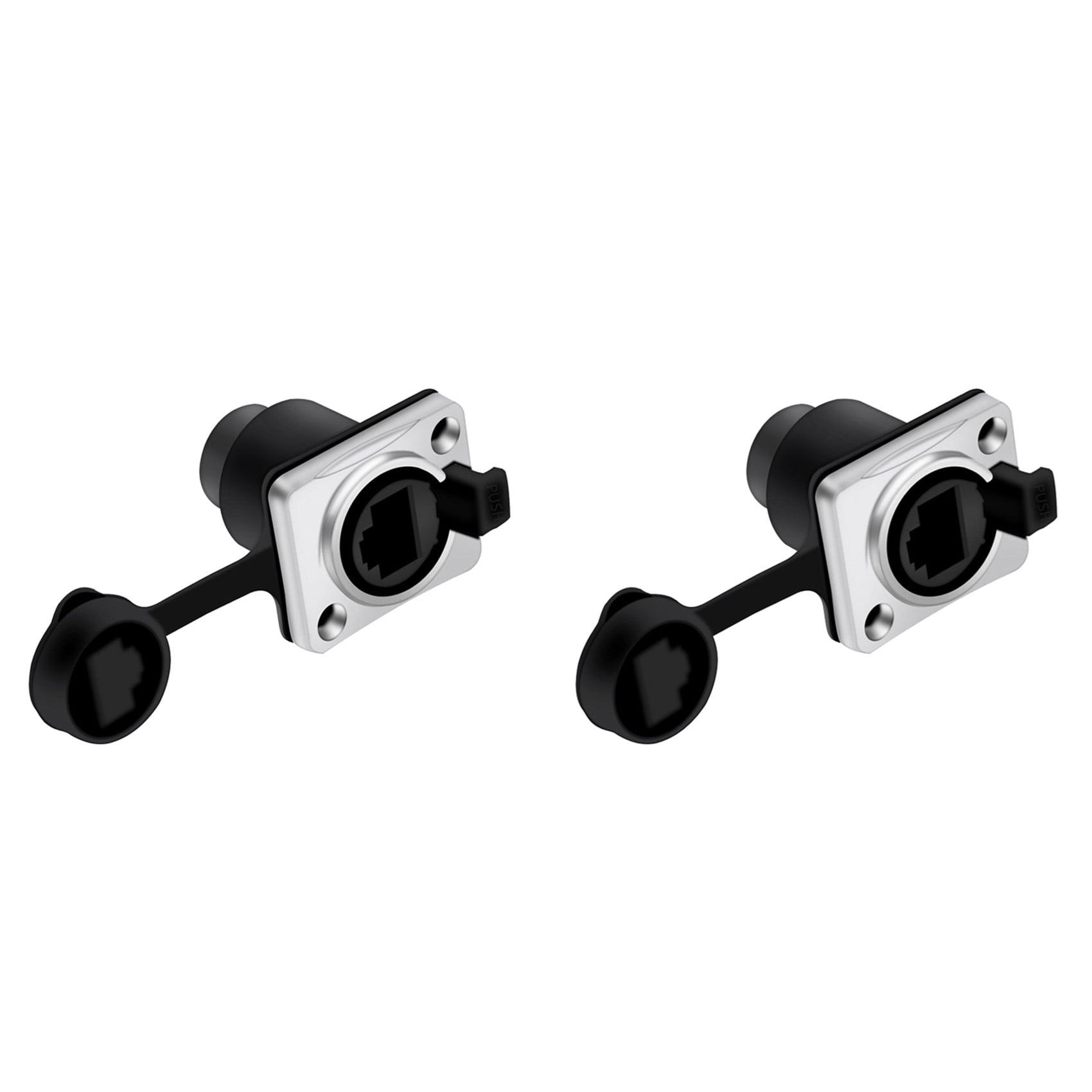 2X RJ45 Waterproof Network Connector 8P8C Female Panel Mount Sockets ...