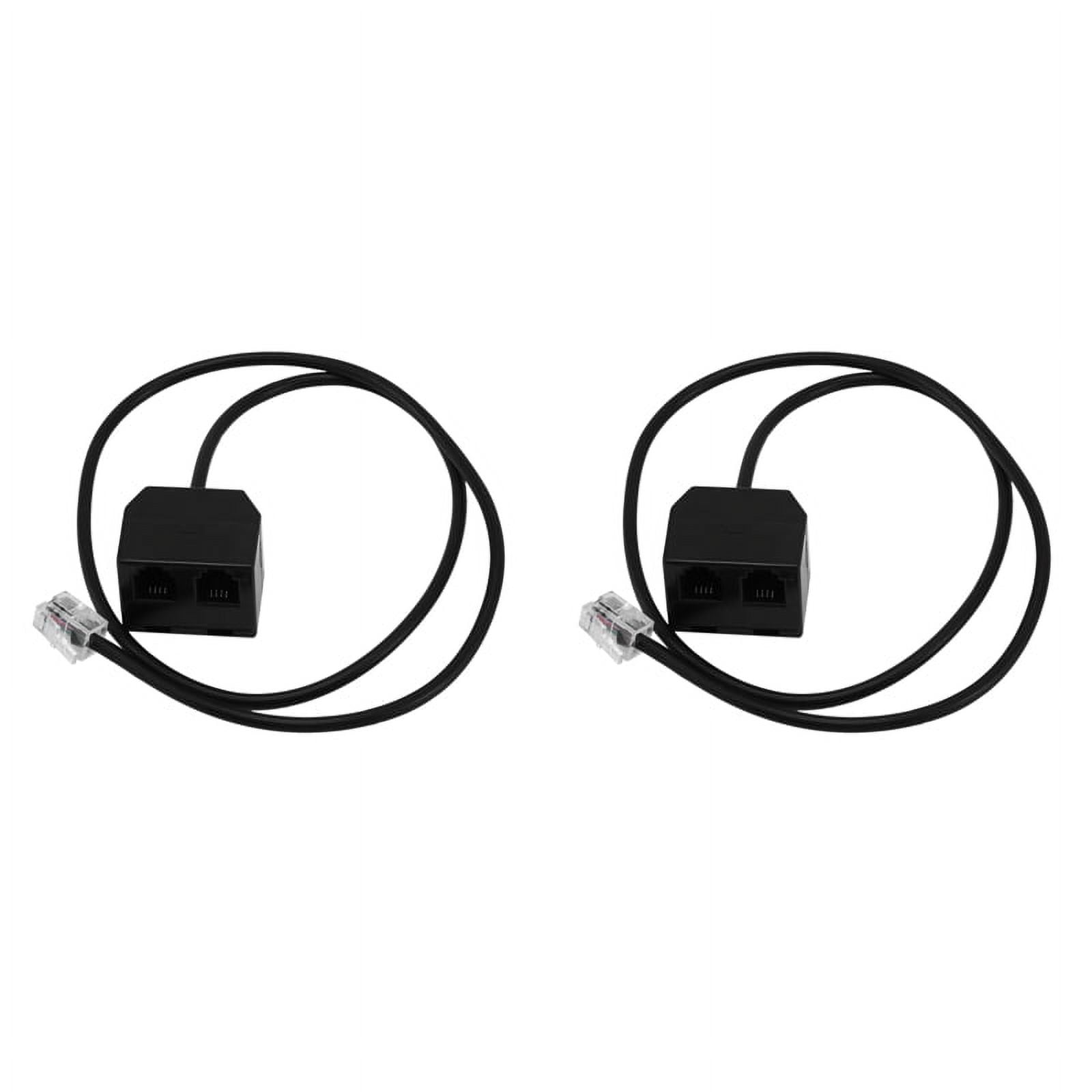 2X RJ9 4P4C Male to Dual Female Ports Connector Telephone Adapter Cable Wire Telephone Extension ...