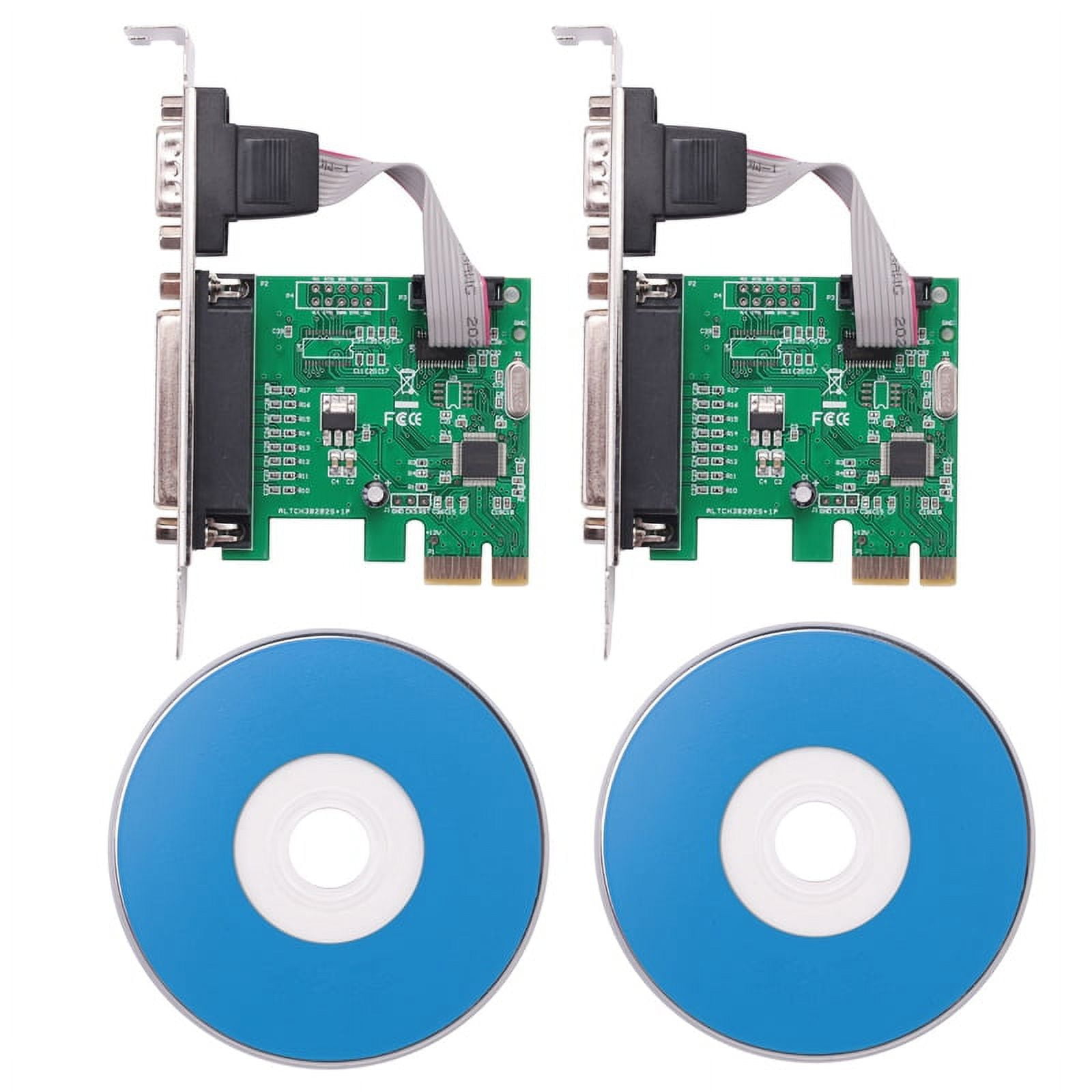 2X RS232 -232 Serial Port COM & DB25 Printer Parallel Port to PCI-E PCI Express Card Adapter ...