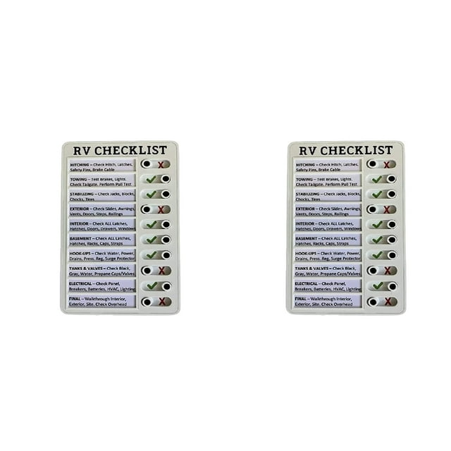 2X RV Checklist Memo Plastic Board, Detachable and Reusable Memo ...
