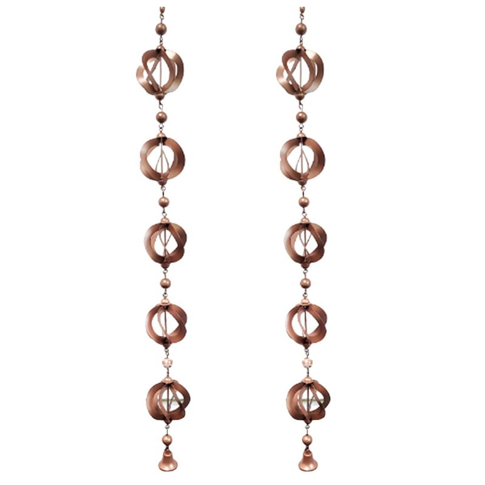 2X Rain Chain Circular Wind Chime for Gutter Decorative Rainwater ...
