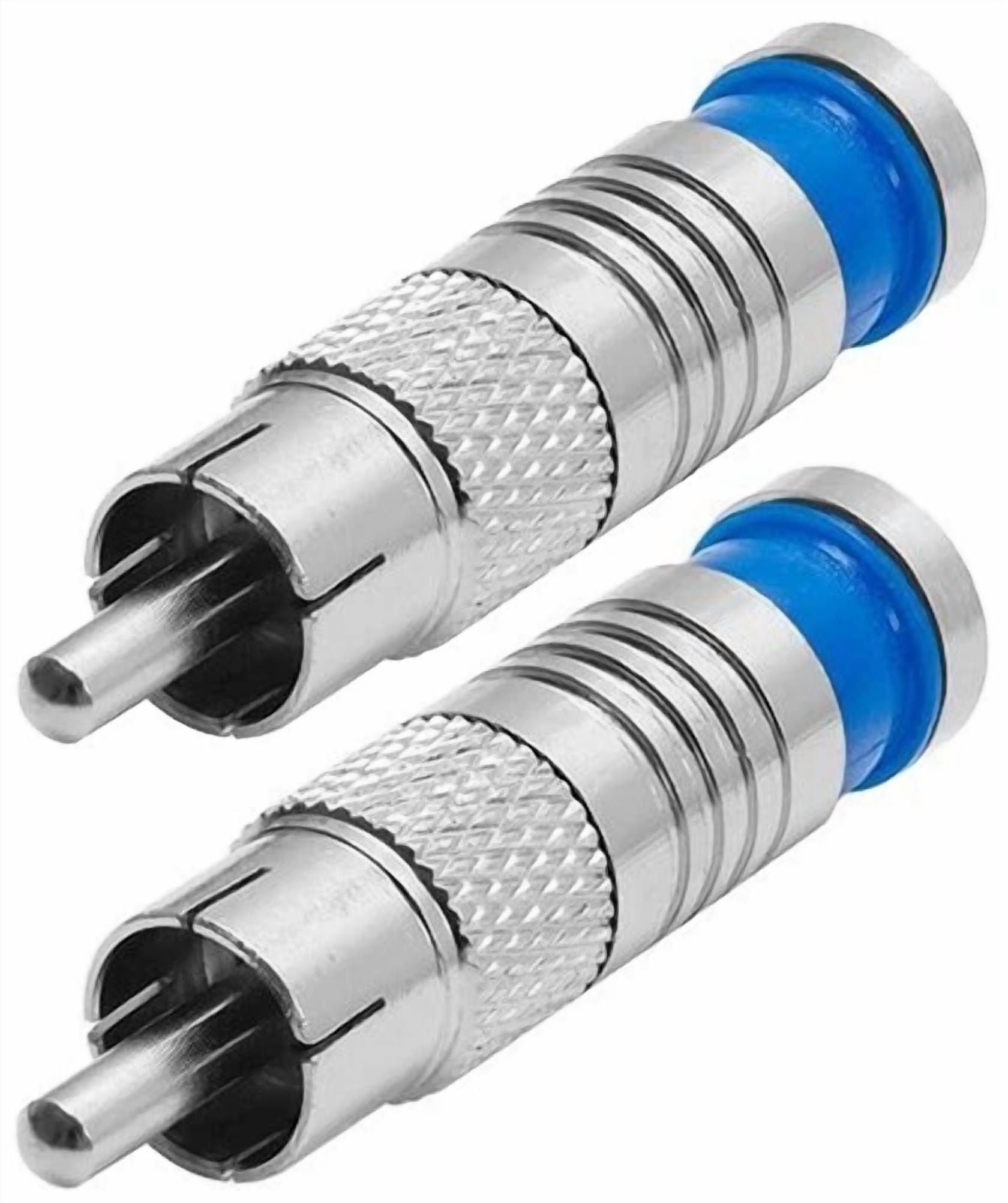 2X Rca Male M Plug Rg59 Coax/Coaxial A/V Audio Video Cable Compression ...