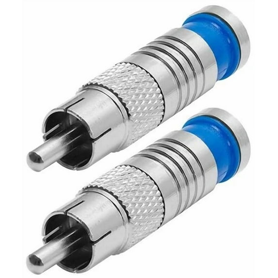 2X Rca Male M Plug Rg59 Coax/Coaxial A/V Audio Video Cable Compression ...