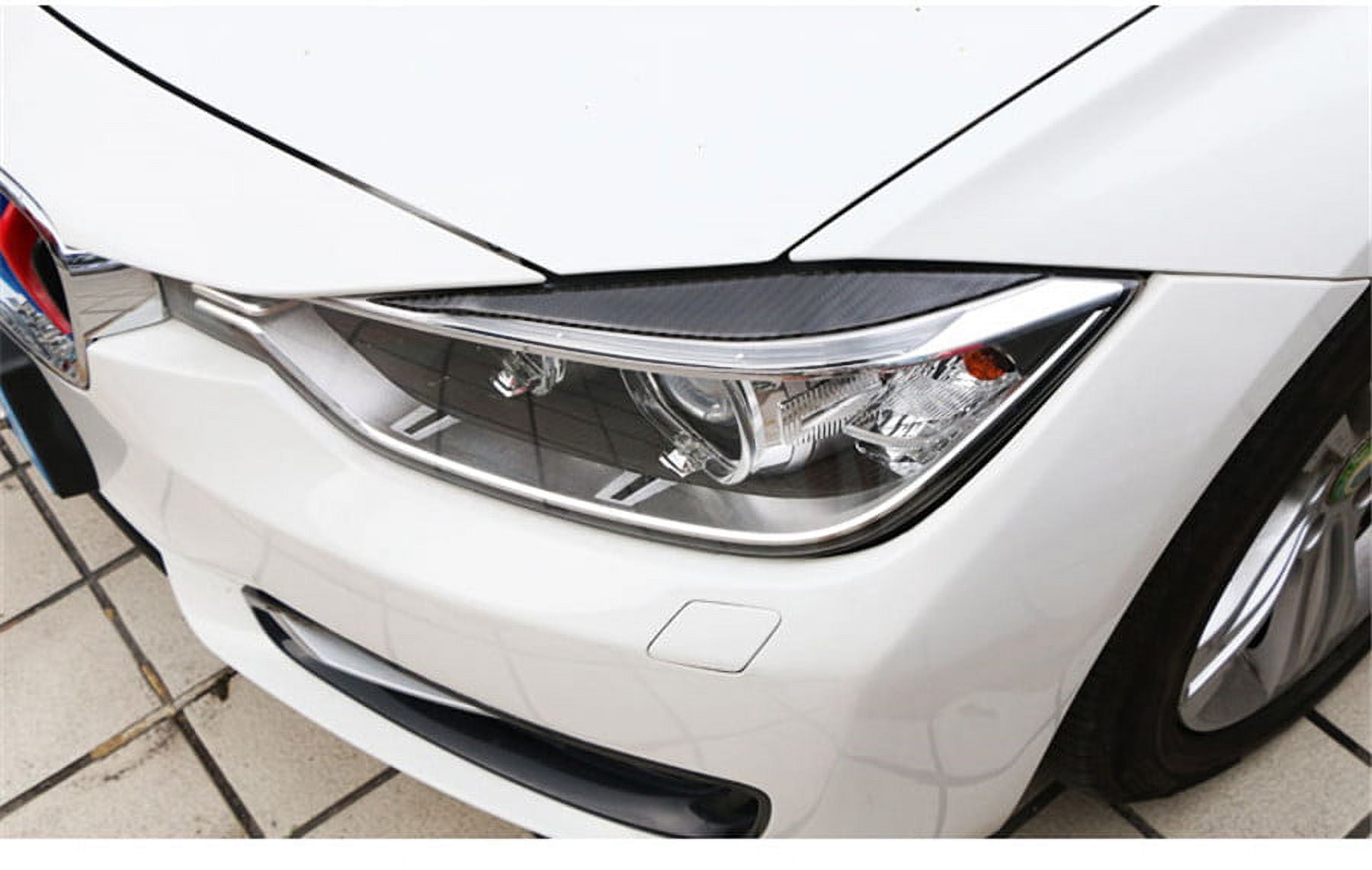 2X Real Carbon Fiber Car Headlights Eyebrows Sticker For BMW F30 320i ...