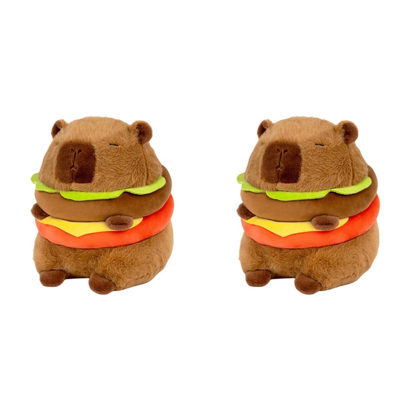 2X Realistic Capybara Burger Plush, Cute Capybara Stuffed Animal Pillow ...