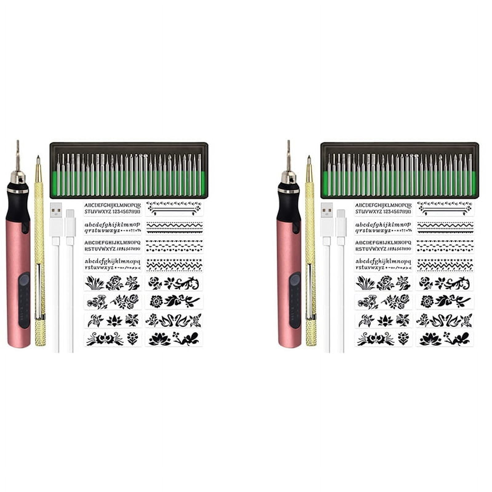 2X Rechargeable Cordless Mini Engraver Pen DIY Engraving Tool for Metal ...