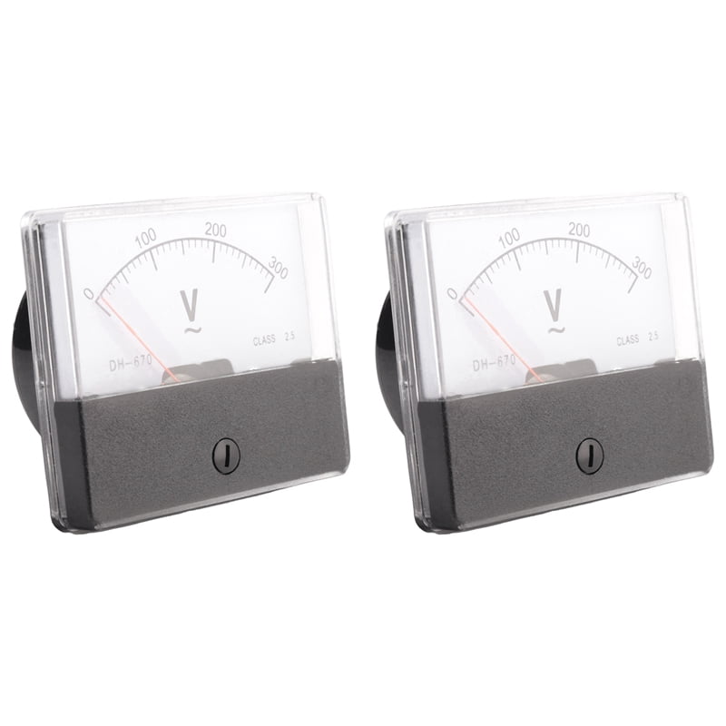 2X Rectangle AC 0-300V Gauge Analog Voltage Panel Meter Voltmeter DH670 ...