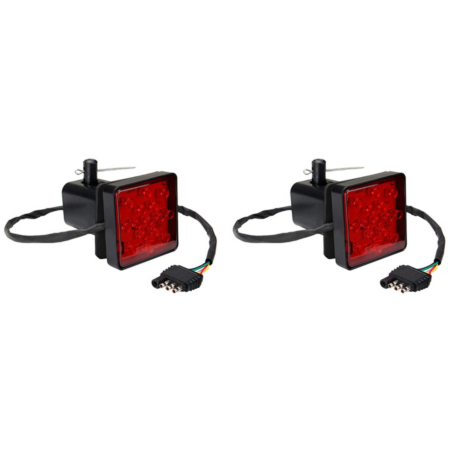 2X Red 15 LED 2 Inch Trailer Truck Hitch Tow Haul Receiver Cover Brake ...