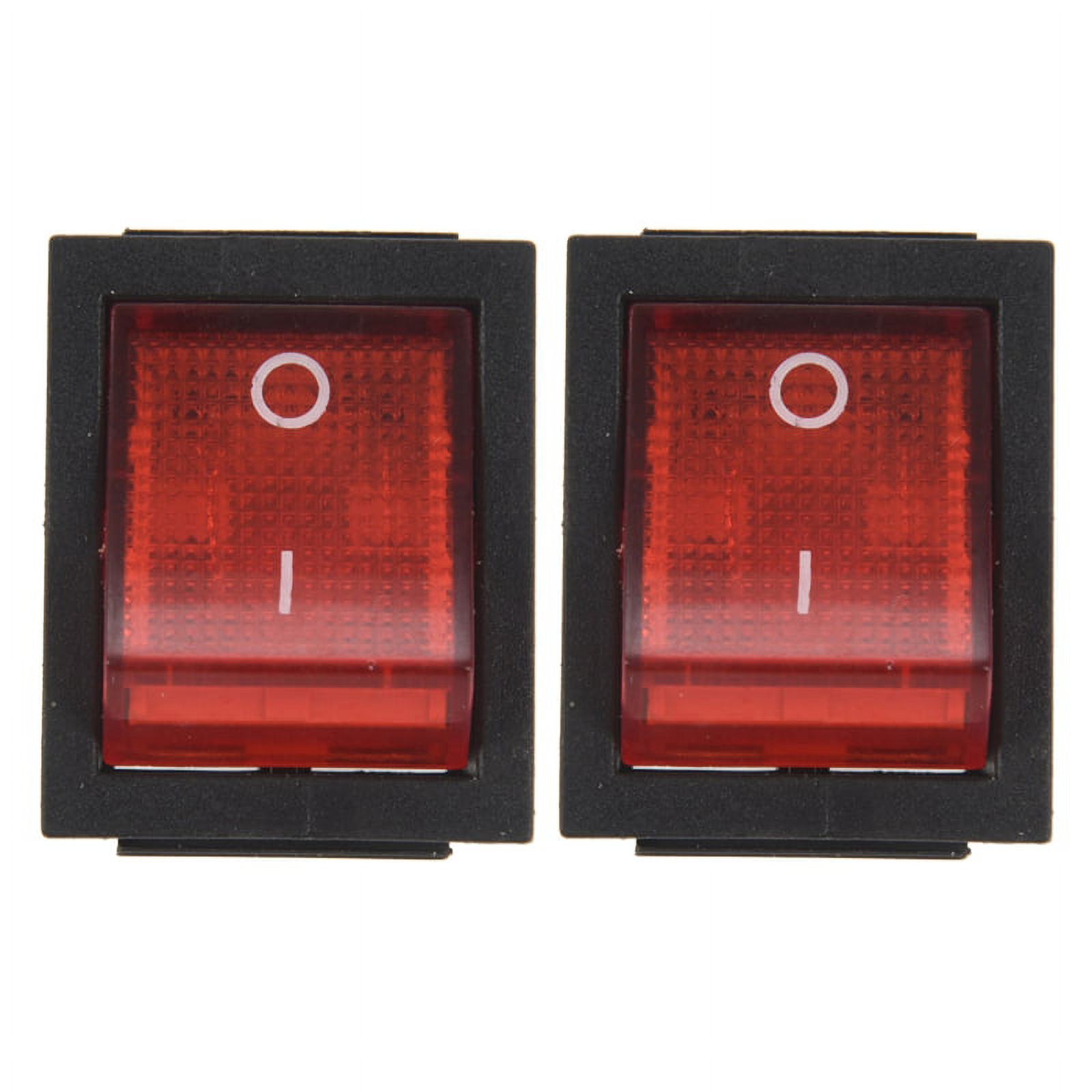 2X Red Light 4 Pin DPST ON/ Snap in Rocker Switch 15A/250V 20A/125V AC ...