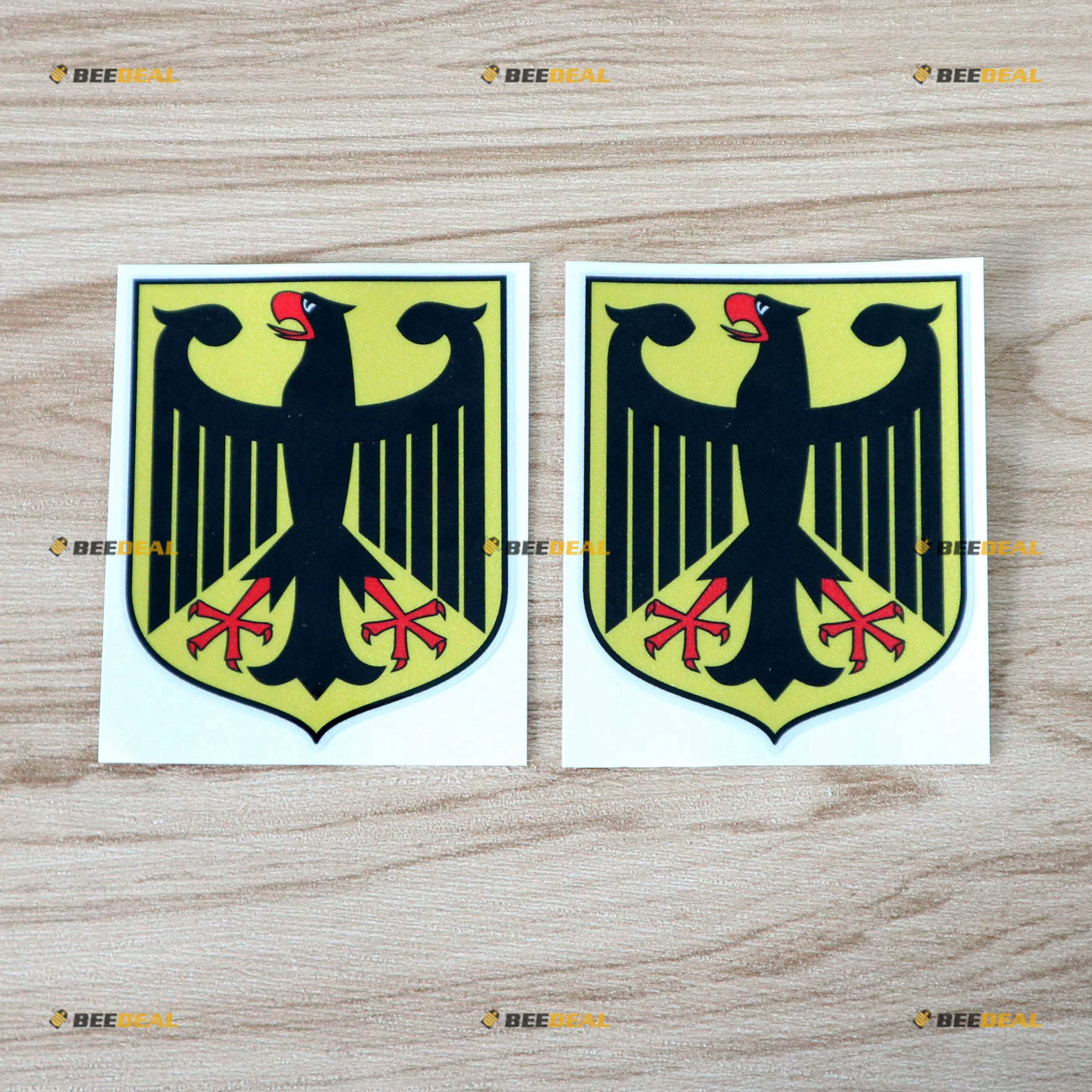 2X Reflective 3" German Coat of Arms Eagle Germany Decal Sticker Car ...