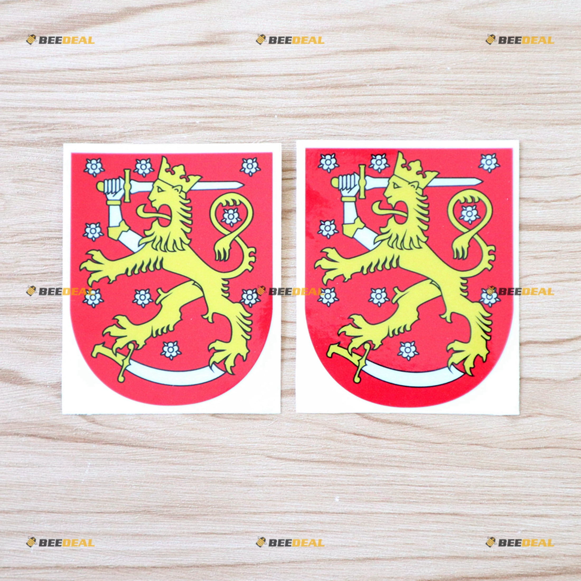 2X Reflective 4" Coat of arms of Finland Finnish Decal Sticker Car ...