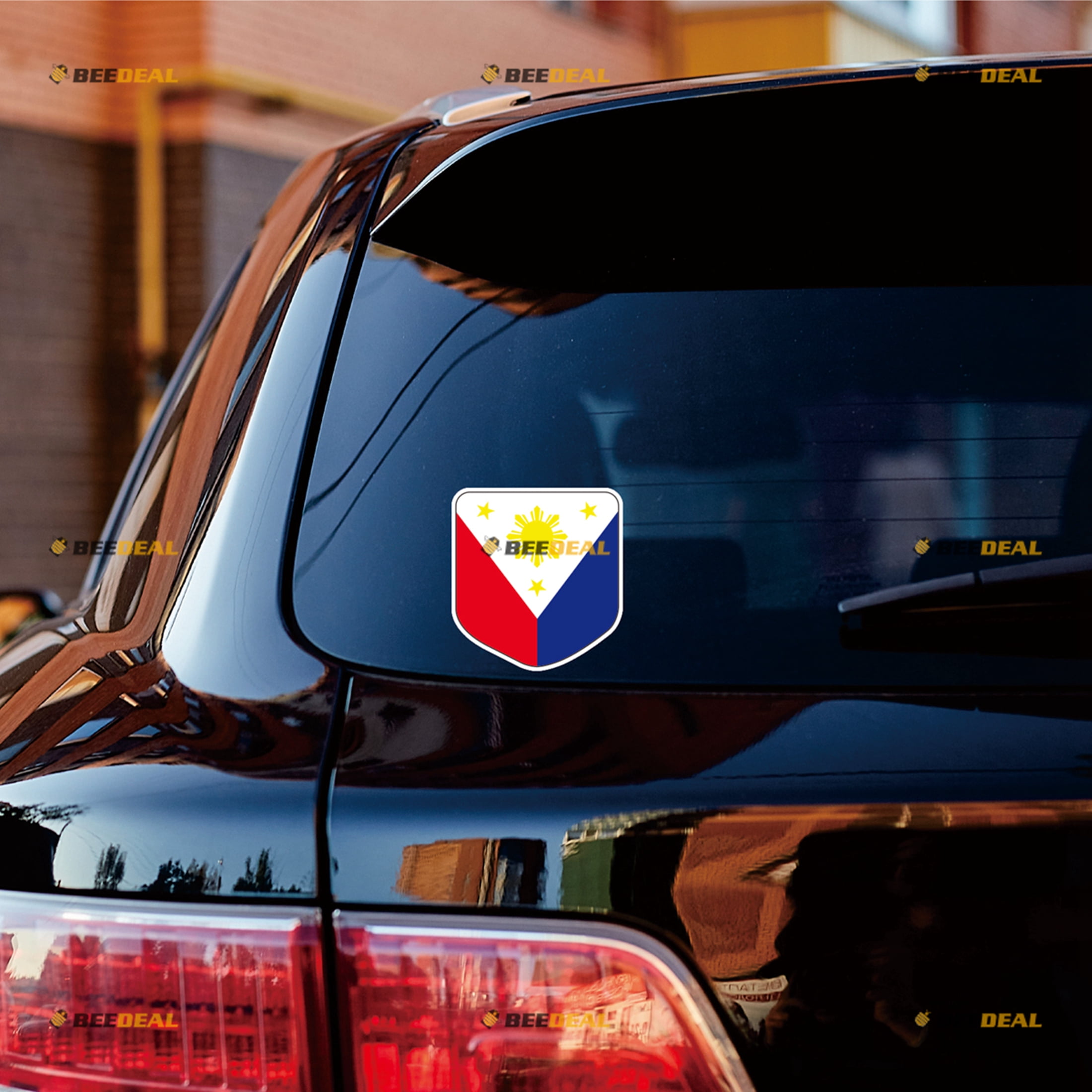 2X Reflective 4" Philippines Philippine Flag Decal Sticker Shield Car ...