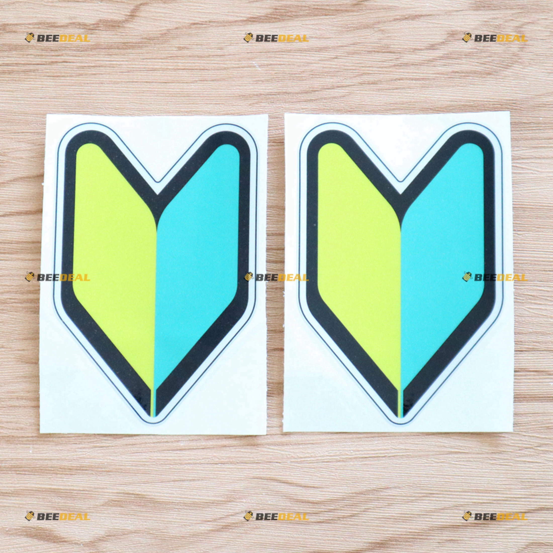 2X Reflective 5" Wakaba Leaf Car Decal Vinyl Sticker New Driver JDM ...