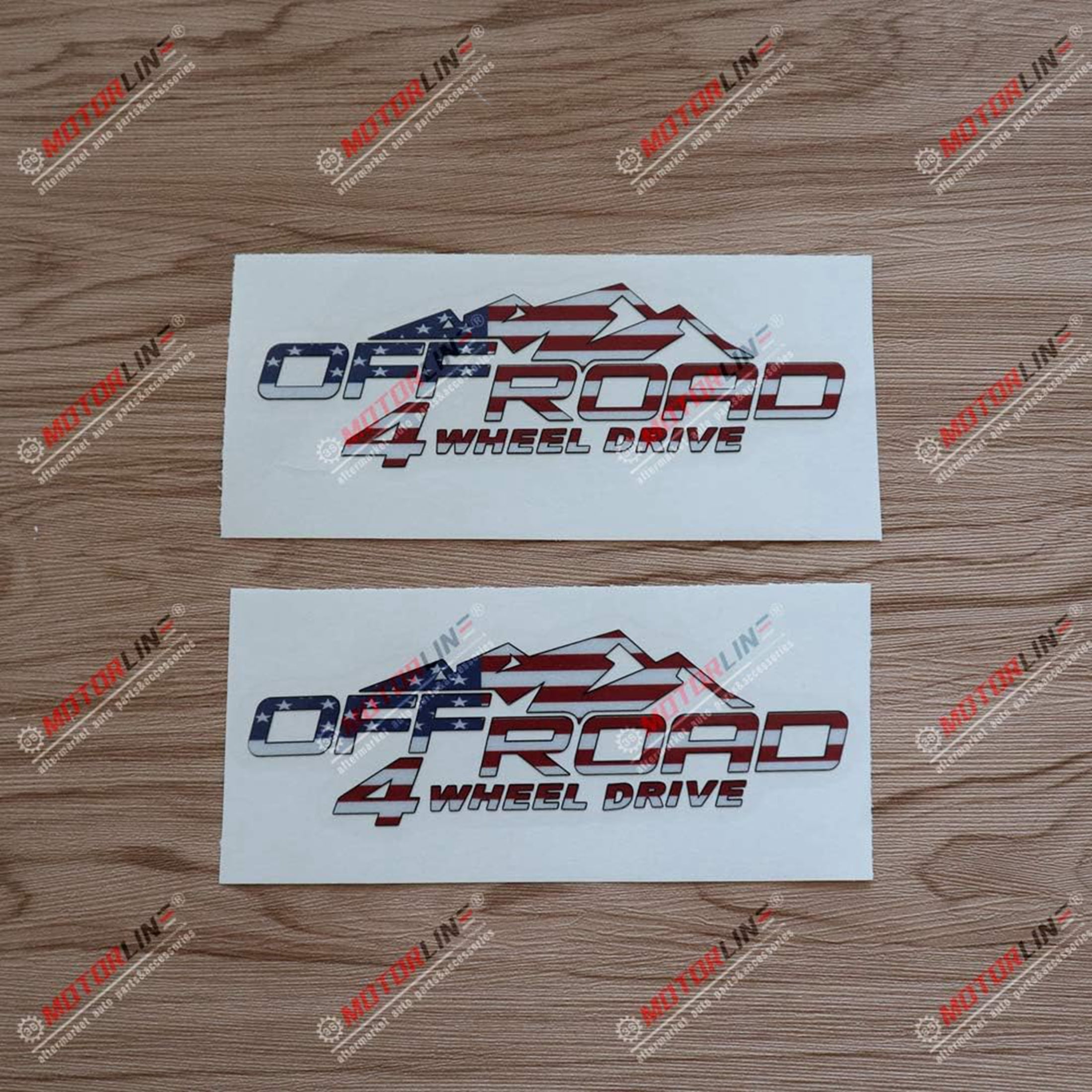 2X Reflective 6" 4WD American USA Flag 4X4 Off Road Decal Sticker Car ...