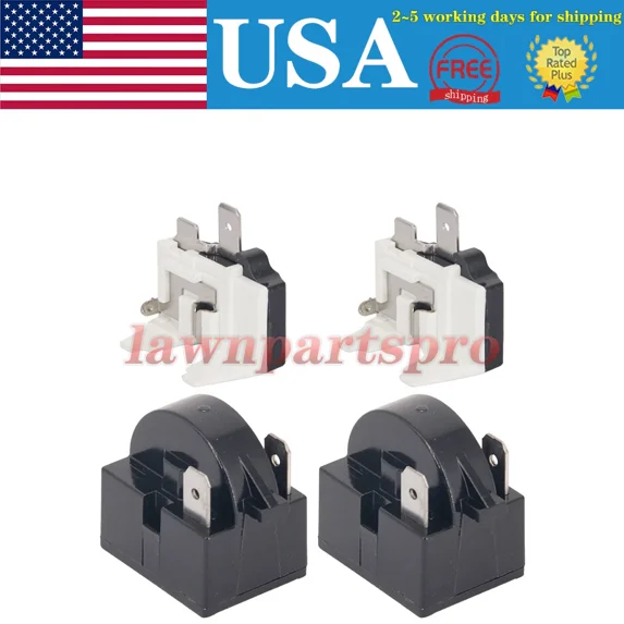 2X Refrigerator Ptc Starter Relay Replace 2 Pins Compressor Overload ...