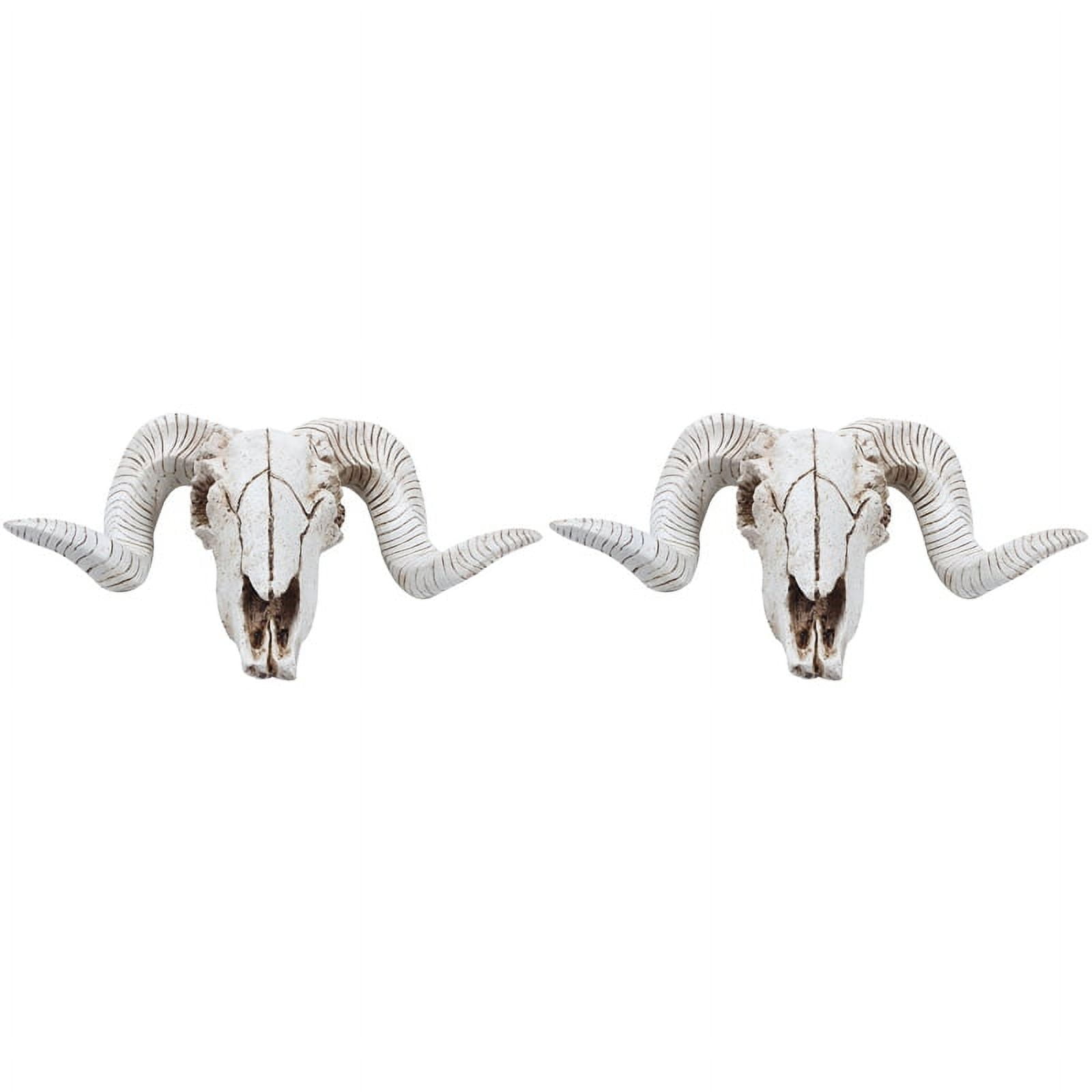 2X Resin Sheep Skull Wall Hanging 3D Animal Sculpture Figurines Crafts ...