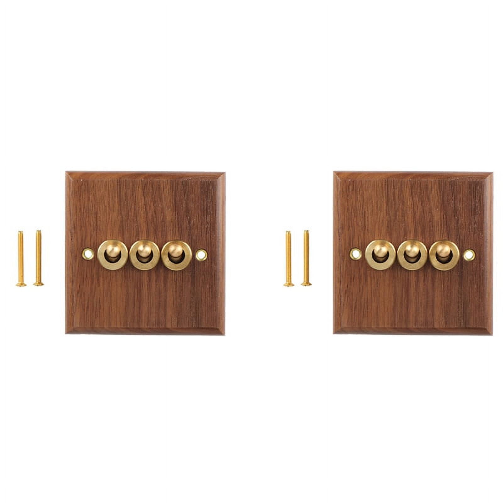 2X Retro American Industrial Style Light Switch Socket,Solid Wood Brass ...