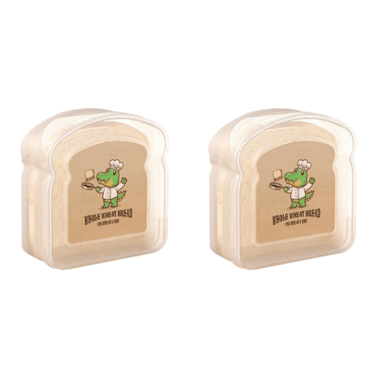 2X Reusable Sandwich Container Sealed Food Container Transparent Bread ...