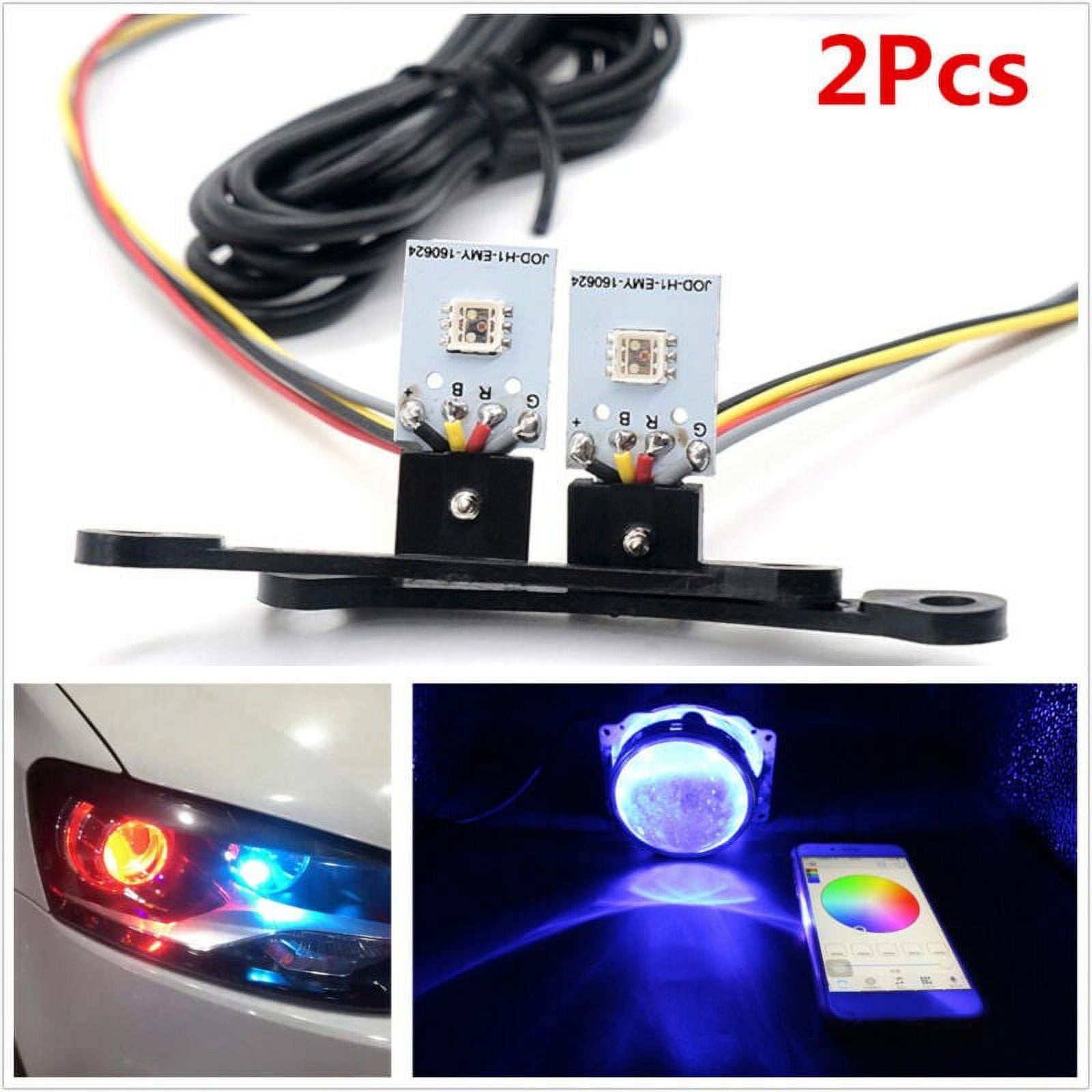 2X Rgb Led Light Devil Demon Eyes Bulbs Bluetooth App Control Headlight ...