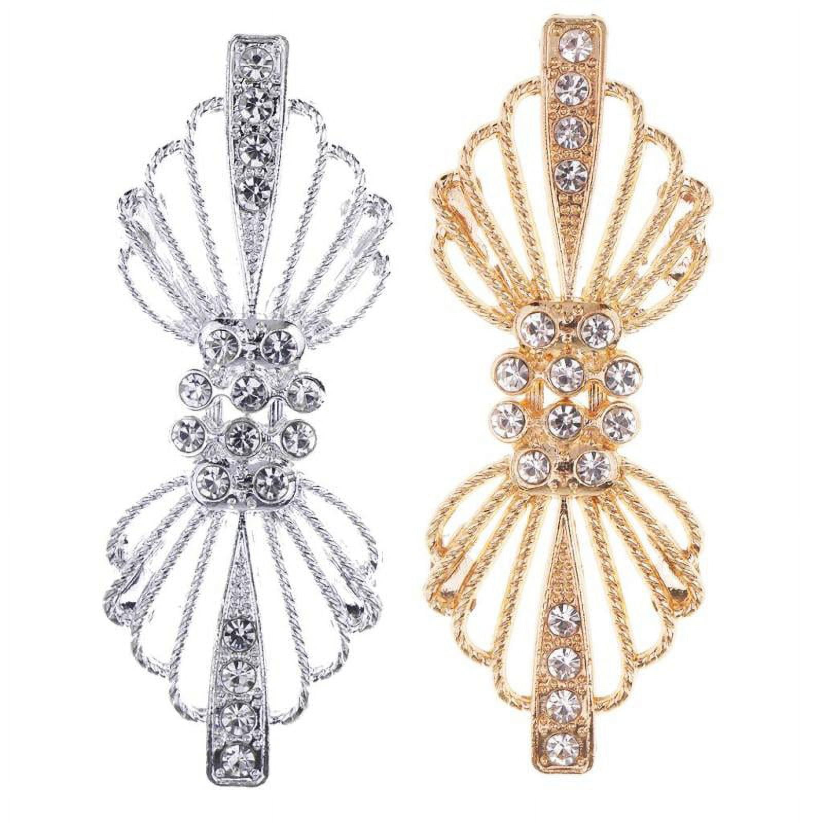 2X Rhinestone Filigree Cape or Fasteners. 68mm x 25mm Fastened. Sew On ...