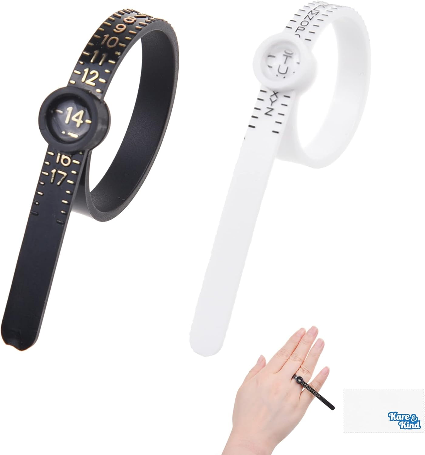 2X Ring Sizer Measuring Tool - US Size 1-17 and UK Size A-Z - Measure ...