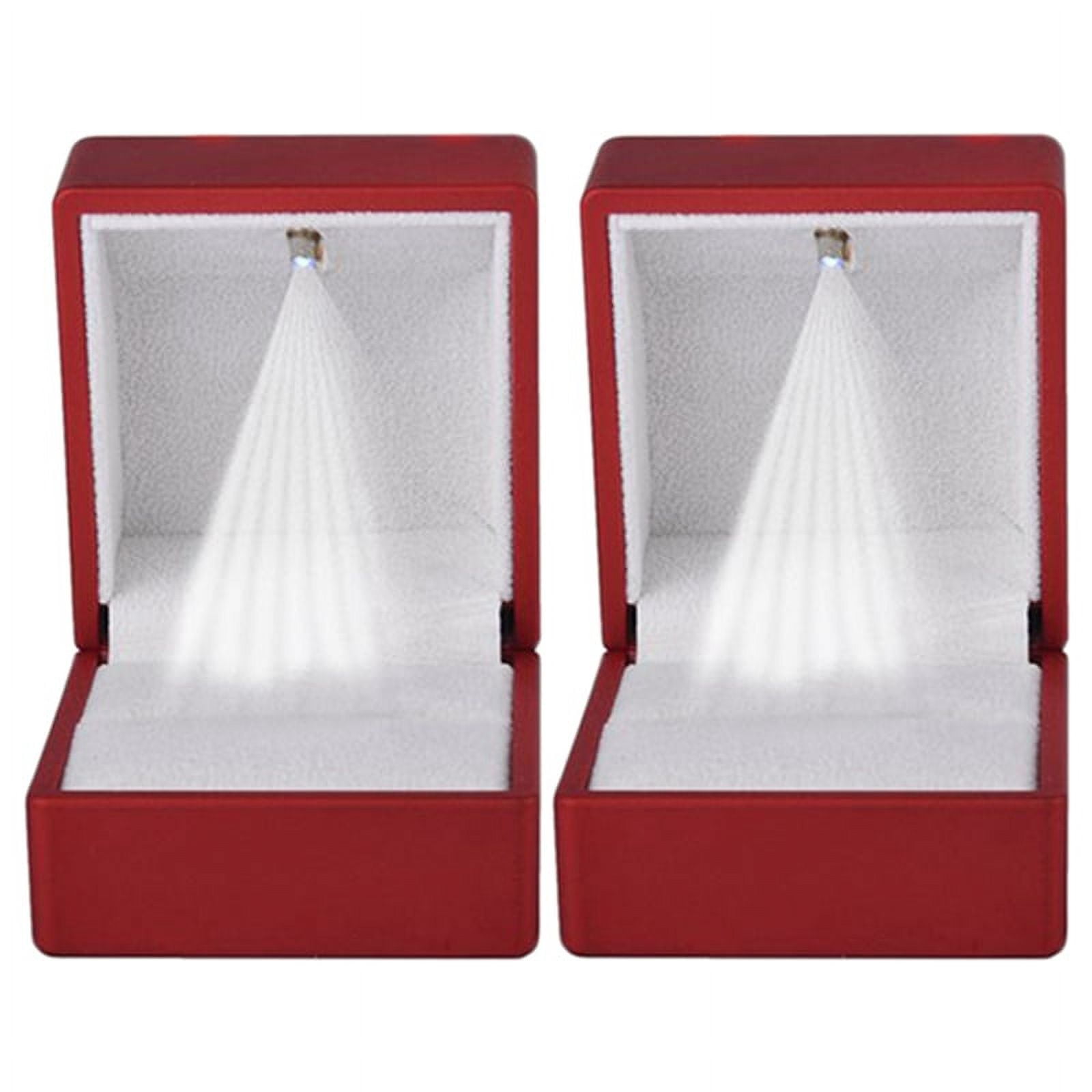 2X Rings Display Box Storage Soft Velvet Tray Case Holder Stand Display ...