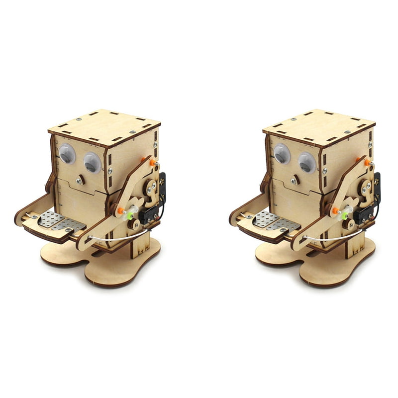 2X Robot Eating Coin Wood DIY Model Teaching Learning Stem Project Kit ...