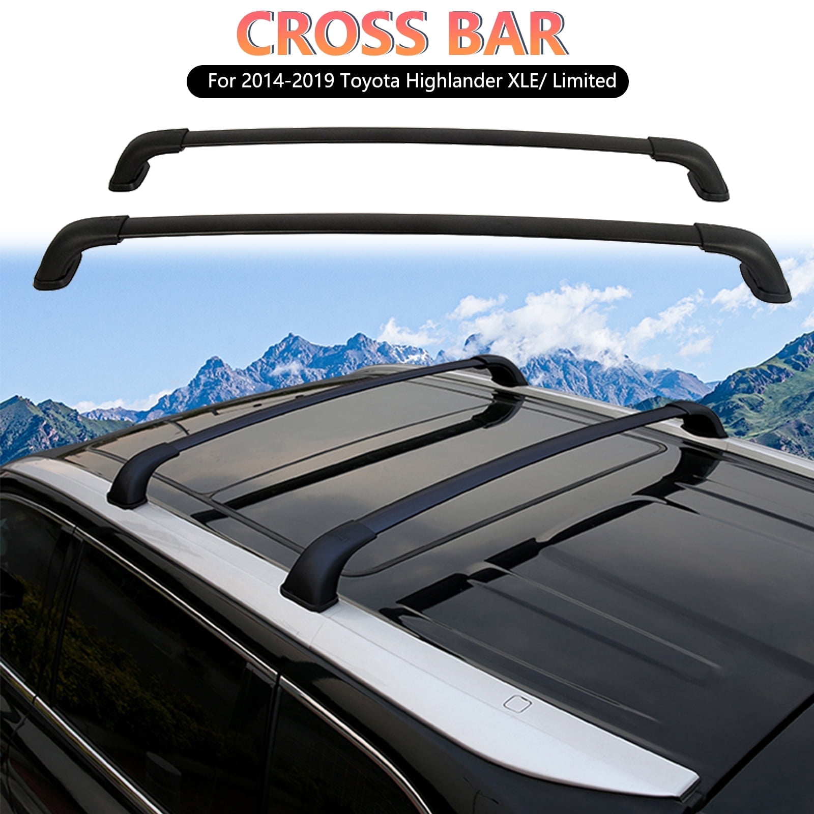 2X Roof Rack Cross Bar Luggage Carrier for 14-19 Toyota Highlander XLE ...