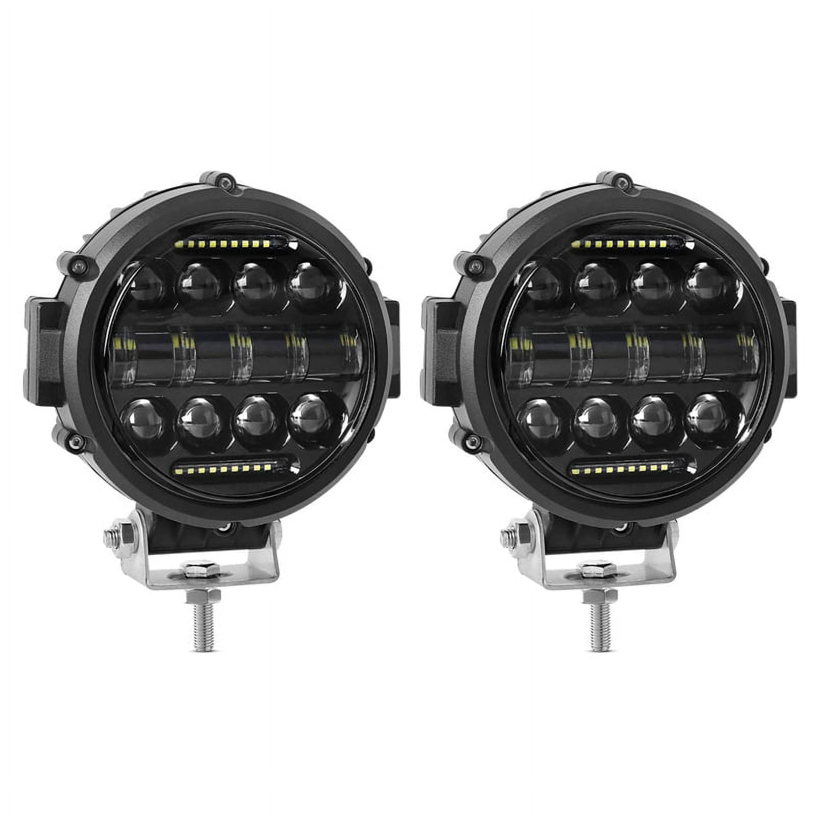 2X Round LED Work Light, 60W Flood Spot Combo Beam LED Light Daytime ...