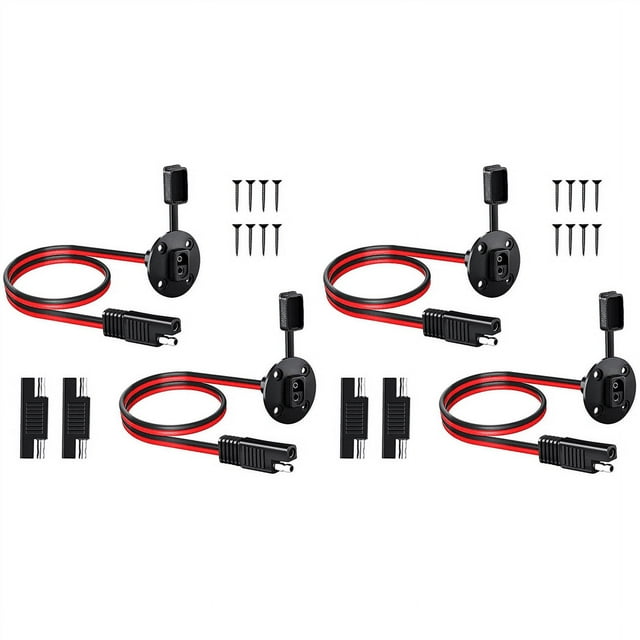 2X SAE Power Socket Side Wall Port Solar Panel Flush Mount Connector ...